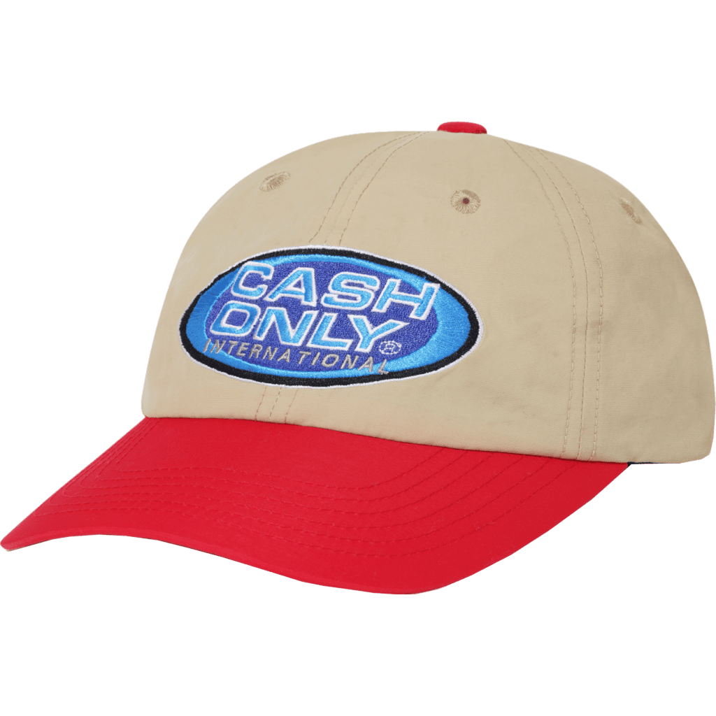 Shop cash only cap 6 panel orb (stone/red) online | BUD Skateshop