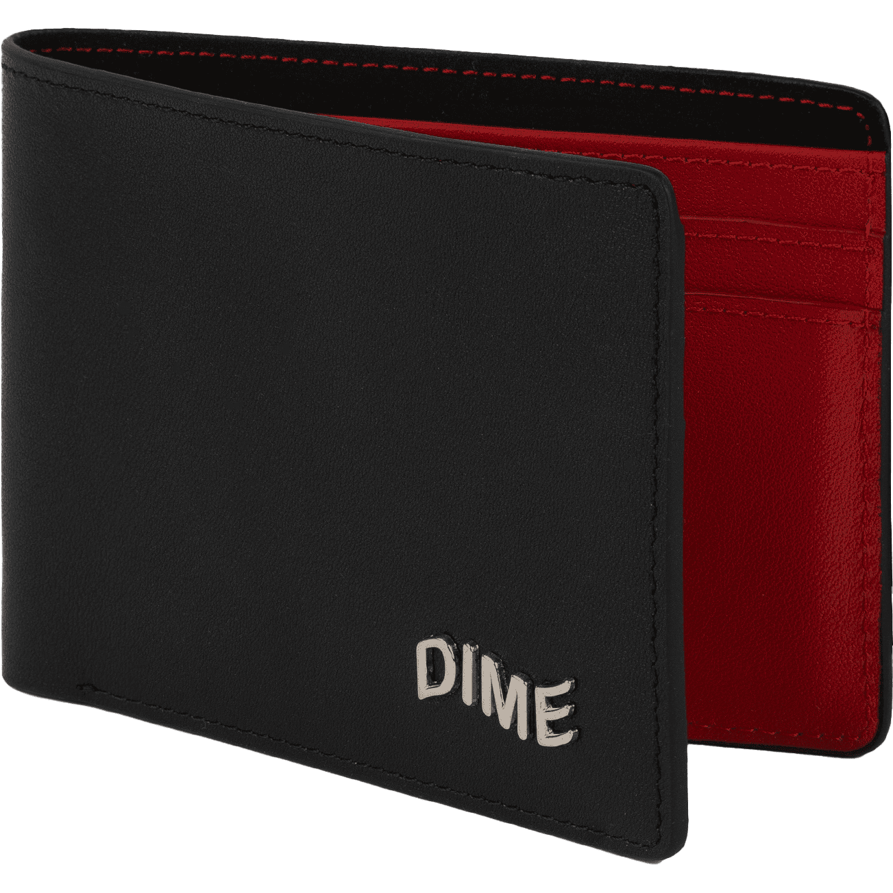 Shop dime wallet leather bi-fold (black/cherry) online | BUD Skateshop